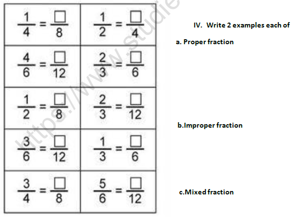 CBSE Class 5 Maths Parts and Wholes Worksheet CBSE Class 5 Maths Parts and Wholes Worksheet